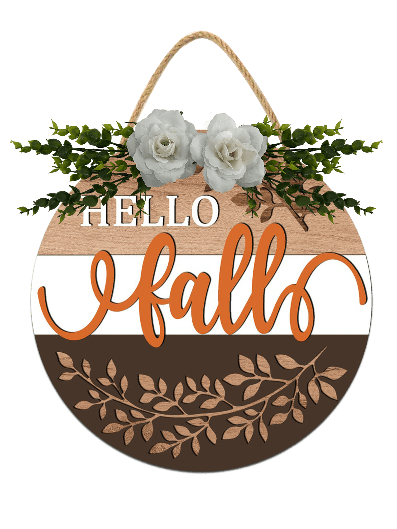 Eveokoki Hello Fall Hanging Sign Front Door Decor Fall Decorative ...