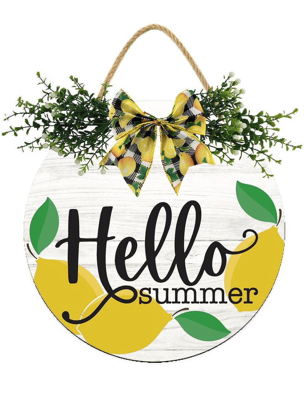 Eveokoki Hello Summer Wooden Hanging Signs Summer Welcome Sign Front ...