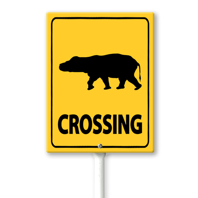 Eveokoki Hippo Crossing Sign with Metal Stake -8x12inch Lawn Sign ...