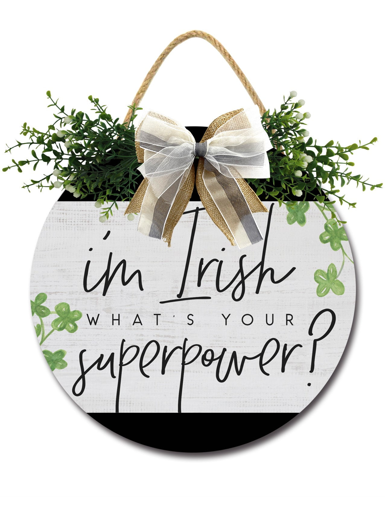 Eveokoki Irish Superpower Sign Farmhouse Wood Sign Front Porch Decor ...