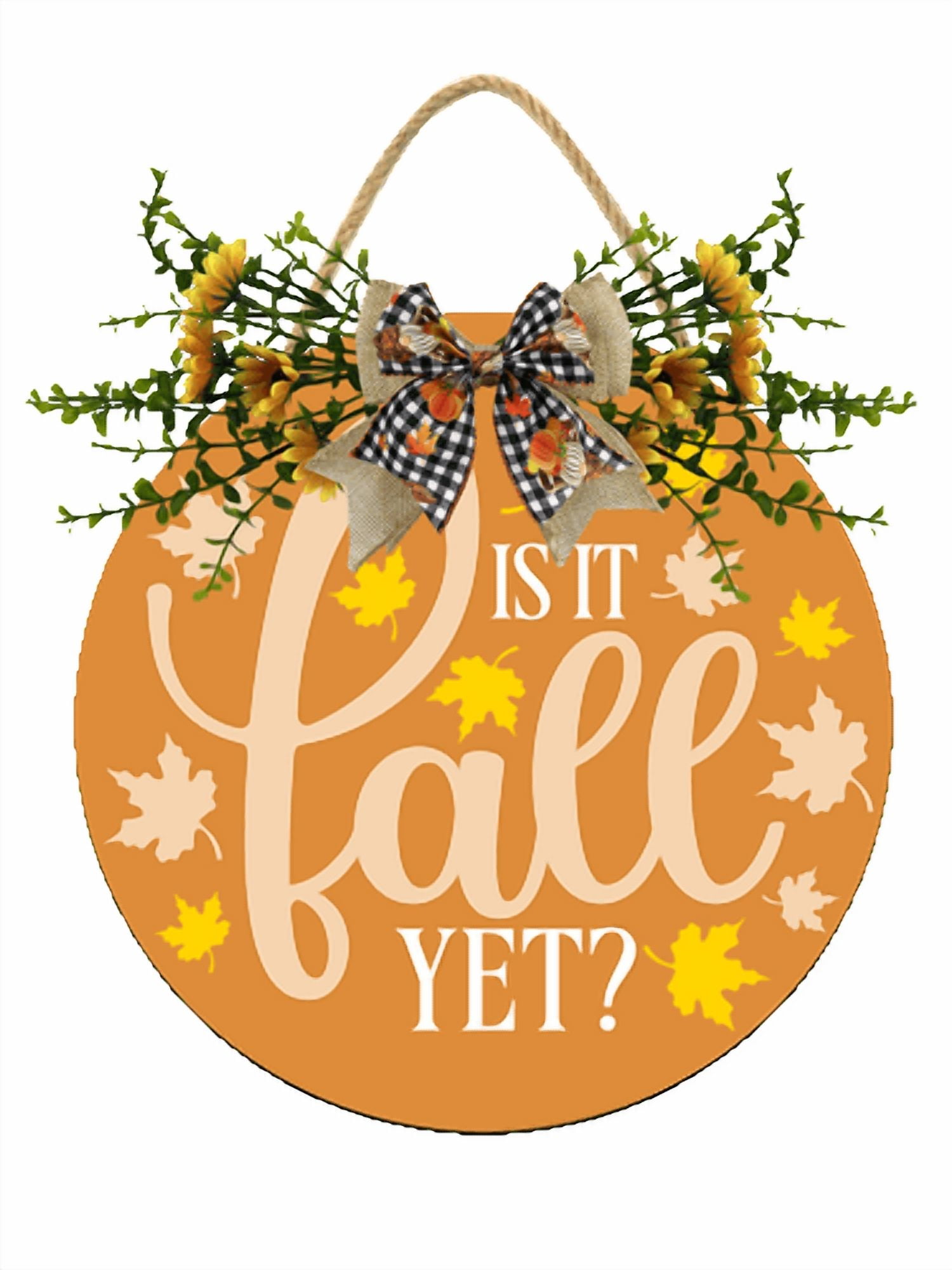 Eveokoki Is It Fall Yet Hanging Sign Front Door Decor Fall Decorative ...