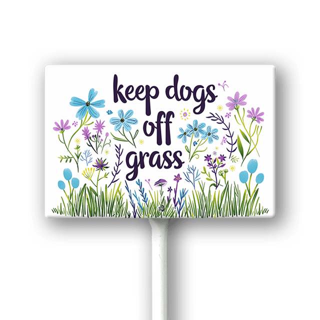 Eveokoki Keep Dog Off Grass Sign, 12" x8" Stay Off Grass Aluminum Signs ...