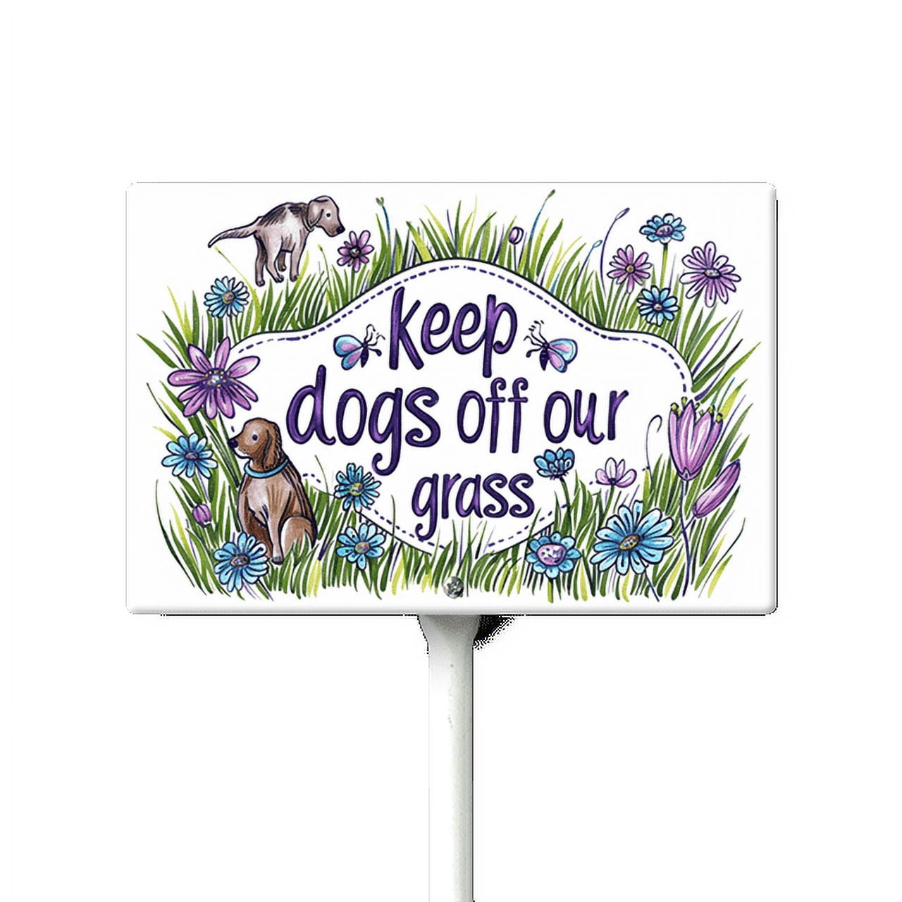 Eveokoki Keep Dogs Off Our Grass Sign, 12" x8" Stay Off Grass Aluminum ...