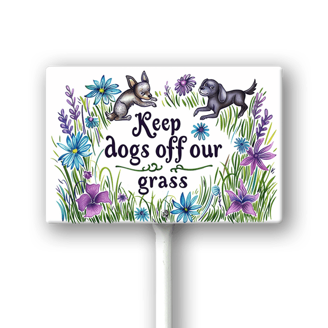 Eveokoki Keep Dogs Off Our Grass Sign, 12" x8" Stay Off Grass Aluminum ...
