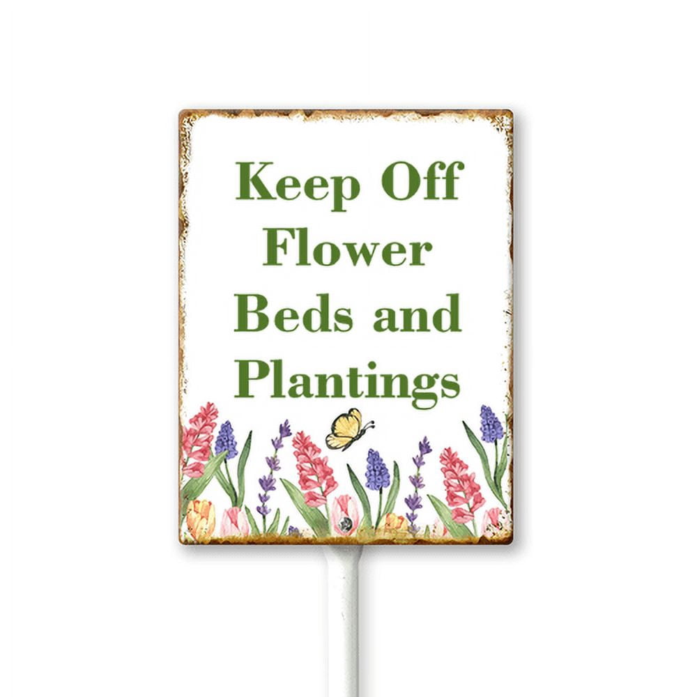 Eveokoki Keep Off Flower Bed And Plantings Yard Sign with Stake, Flower ...