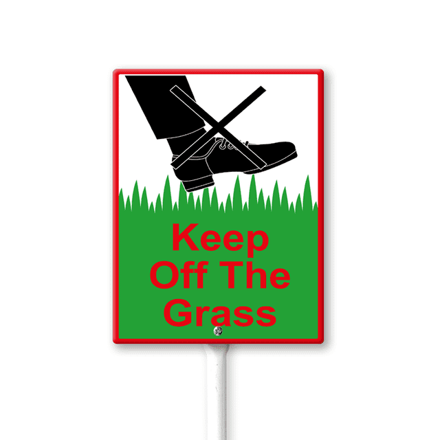 Eveokoki Keep Off Grass Yard Sign with Stakes 7x8.8in, Sturdy Aluminum ...