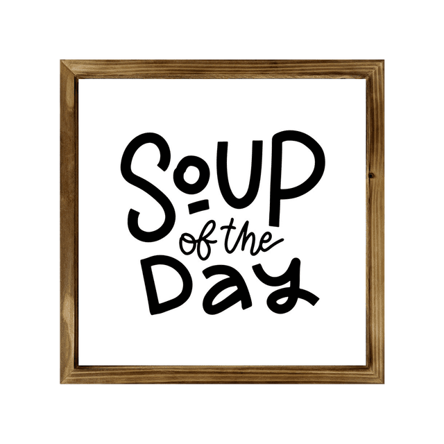 Eveokoki Kitchen Sign with Rustic Wood Frame 12x12 Inch, Soup of the ...