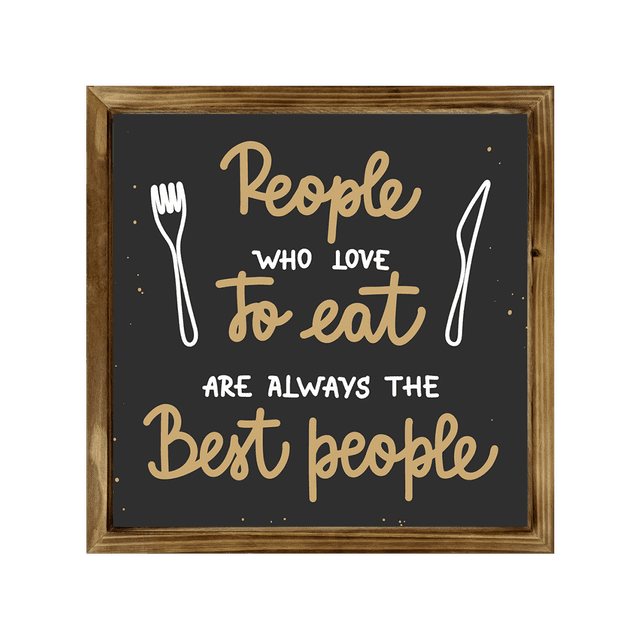 Eveokoki Kitchen Sign with Rustic Wood Frame 16x16 Inch, People who ...