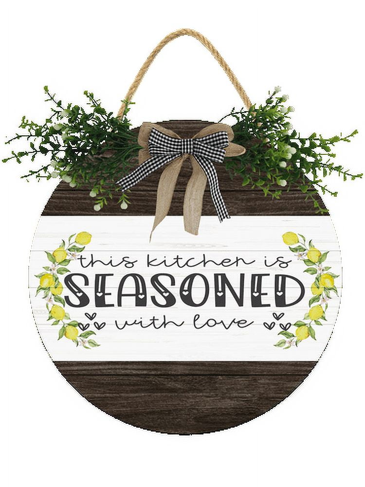 Eveokoki Kitchen Wood Hanging Signs,This Kitchen Is Seasoned With Love ...