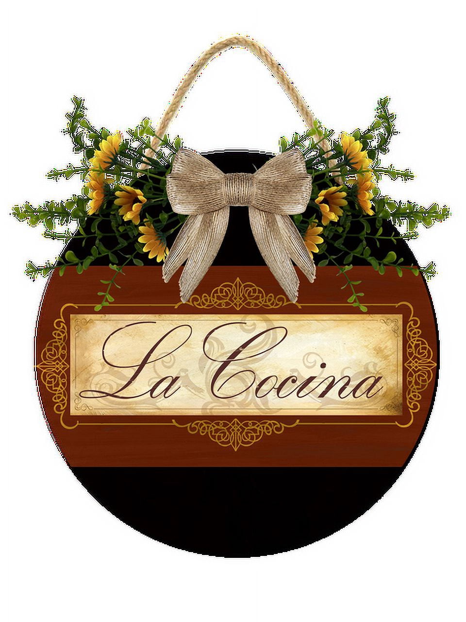 Eveokoki La Cocina Front Door Sign Funny Wreaths Hanging Wooden Plaque ...
