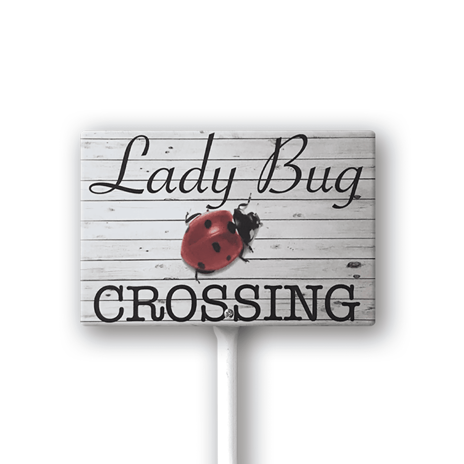 Eveokoki Lady Bug Crossing Yard Sign with Stake 12x8inch Rustproof ...