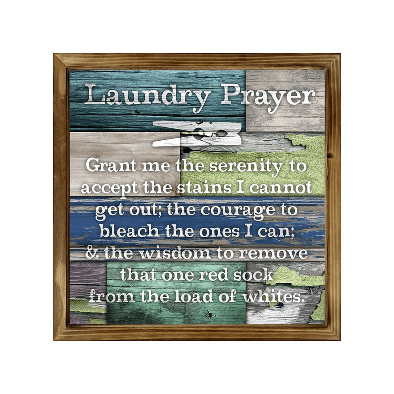 Eveokoki Laundry Prayer Sign 8x8 Inch, Rustic Farmhouse Decor Home Sign ...