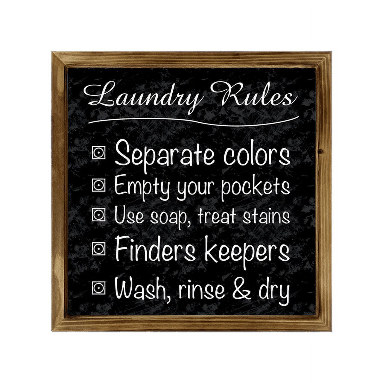 Eveokoki Laundry Rules Sign 8x8 Inch, Rustic Farmhouse Decor Home Sign ...