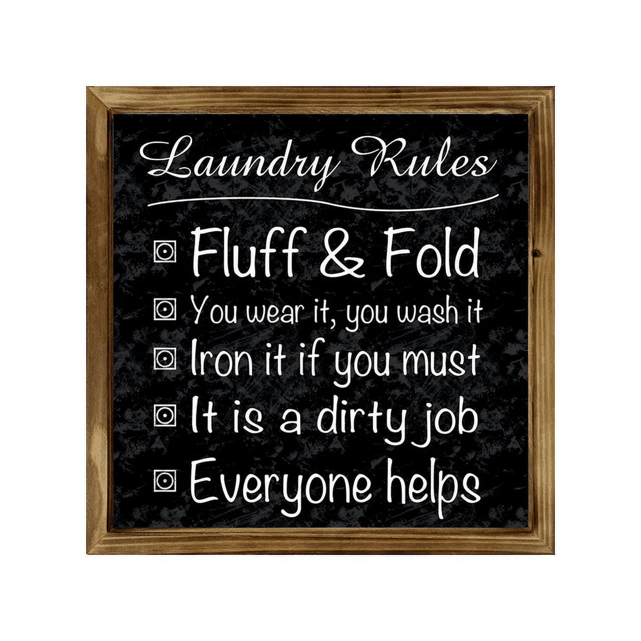 Eveokoki Laundry Rules Sign 8x8 Inch, Rustic Farmhouse Decor Home Sign ...