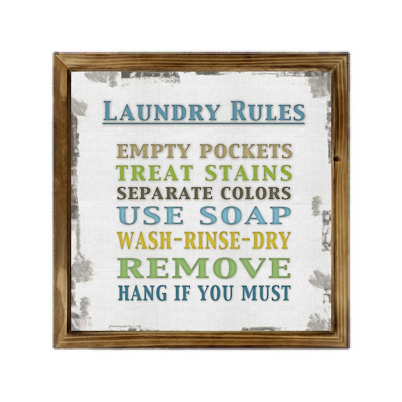 Eveokoki Laundry Rules Sign 8x8 Inch, Rustic Farmhouse Decor Home Sign ...