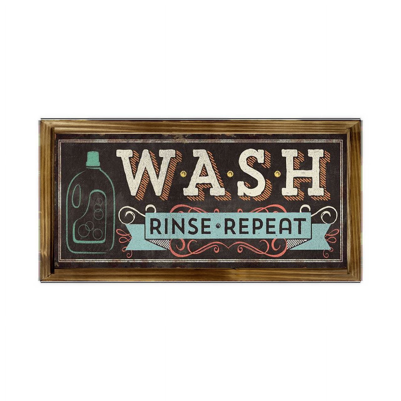 Eveokoki Laundry Wash Rinse Repeat Wood Framed Laundry Sign for Laundry ...