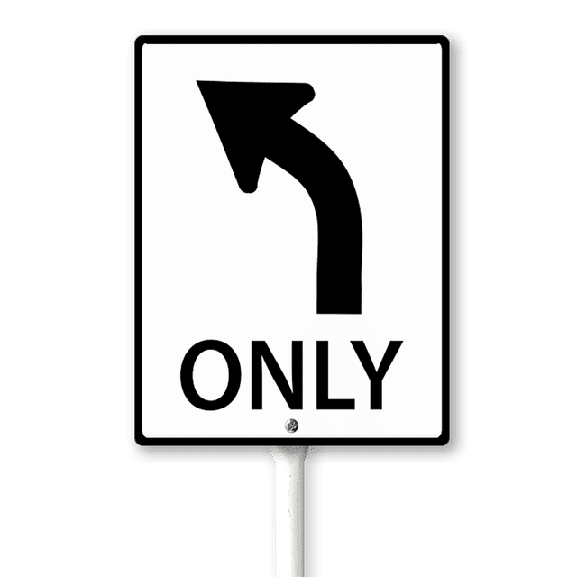 Eveokoki Left Turn Only Sign, Aluminum Yard Sign with Metal Stakes, 8 ...