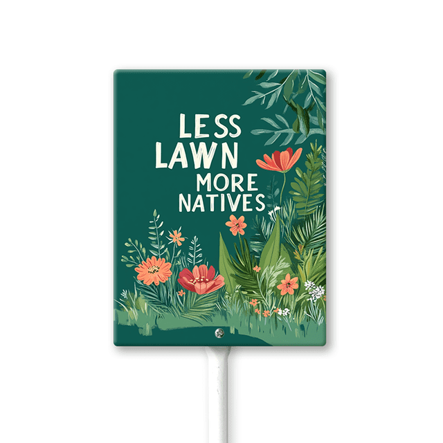 Eveokoki Less Lawn More Natives - Native Plant Garden Sign - Native ...