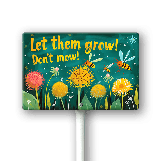 Eveokoki Let Them Grow! Don't Mow Sign with Metal Stake 8 x 12 Inches ...