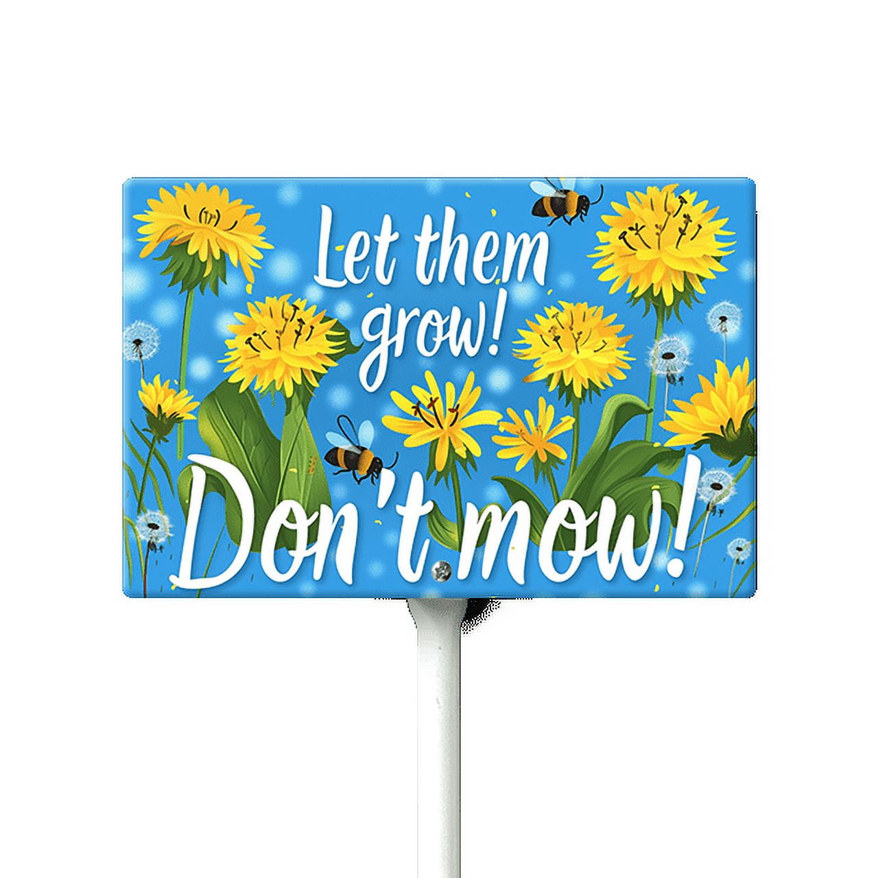 Eveokoki Let Them Grow! Don't Mow Sign with Metal Stake 8 x 12 Inches ...