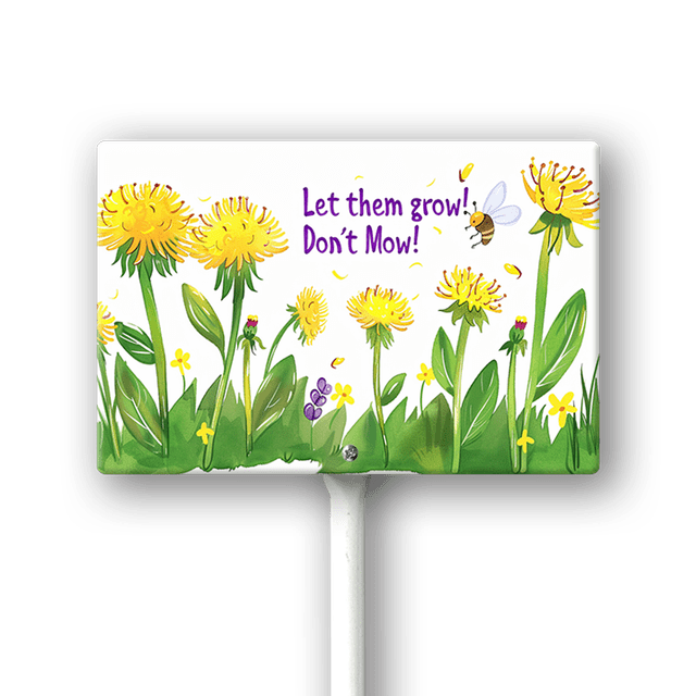 Eveokoki Let Them Grow! Don't Mow Sign with Metal Stake 8 x 12 Inches ...
