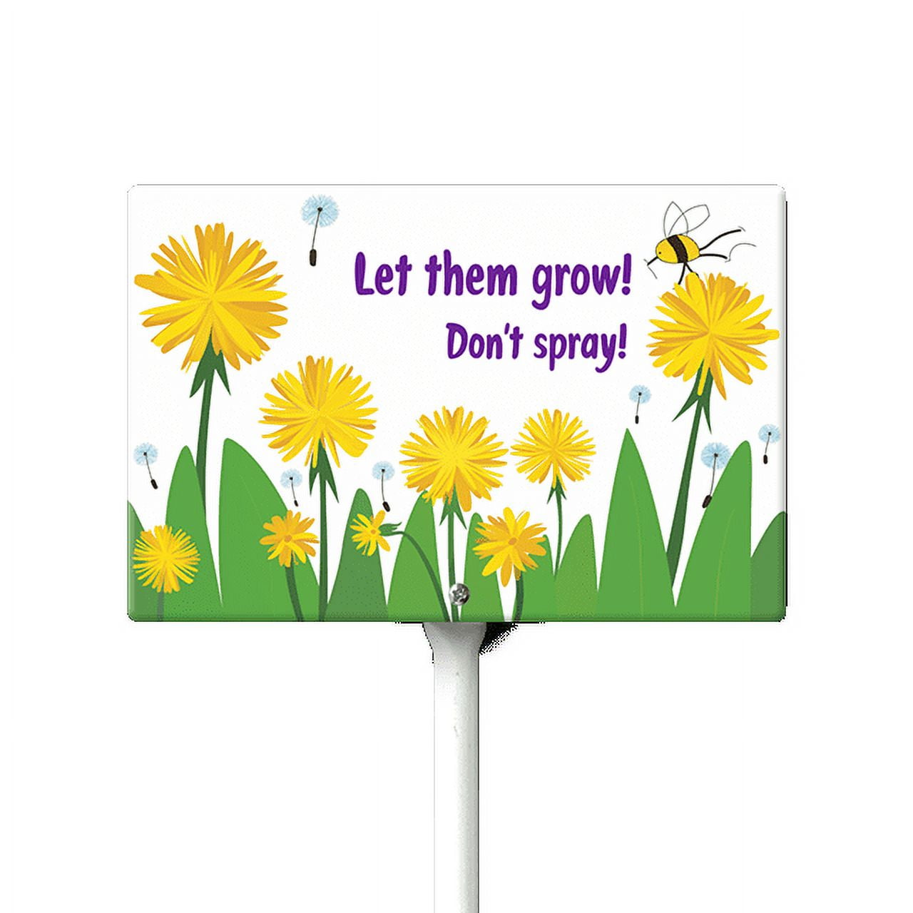 Eveokoki Let Them Grow! Don't Spray Sign with Metal Stake 8 x 12 Inches No Mow May Yard Sign No ...