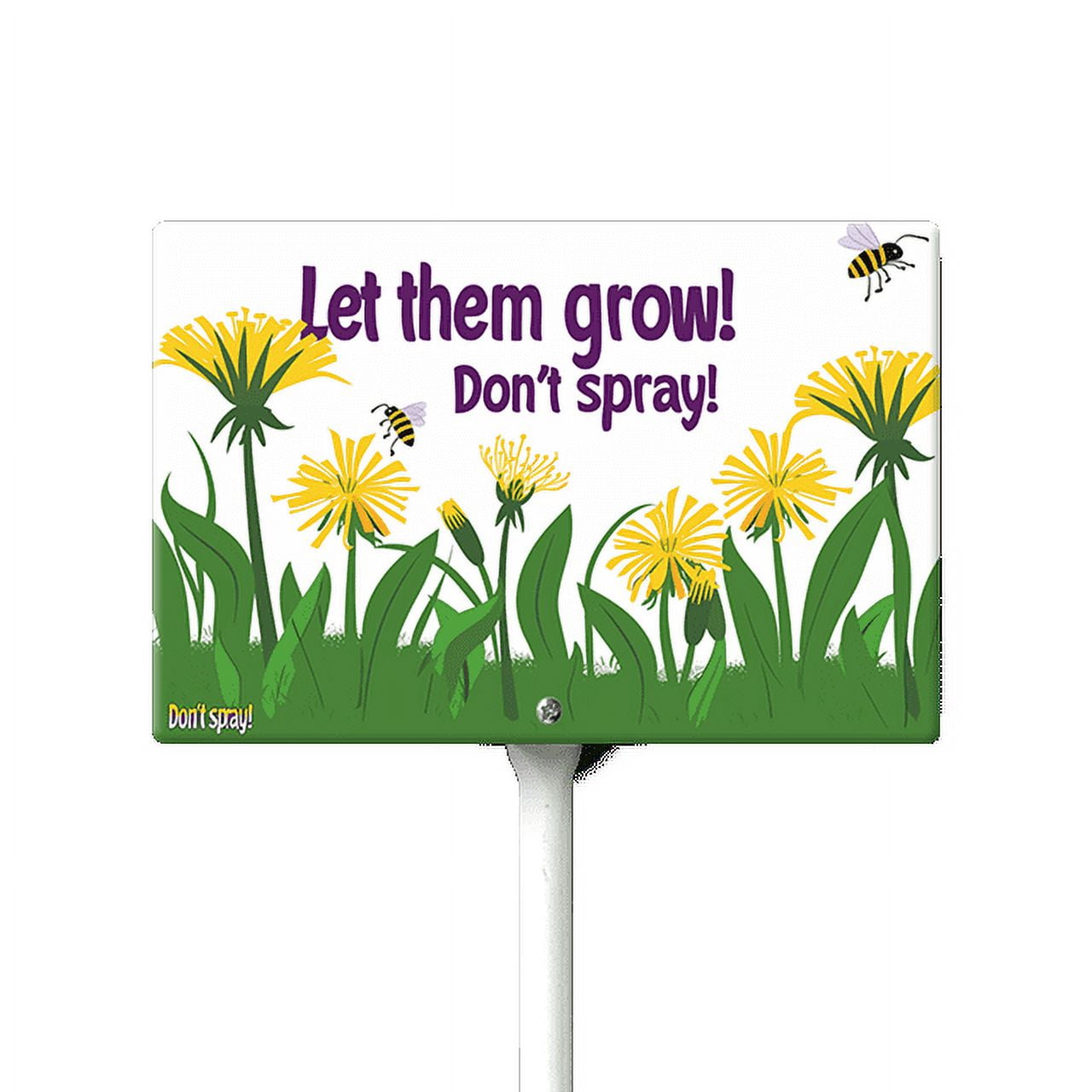 Eveokoki Let Them Grow! Don't Spray Sign with Metal Stake 8 x 12 Inches No Mow May Yard Sign No ...