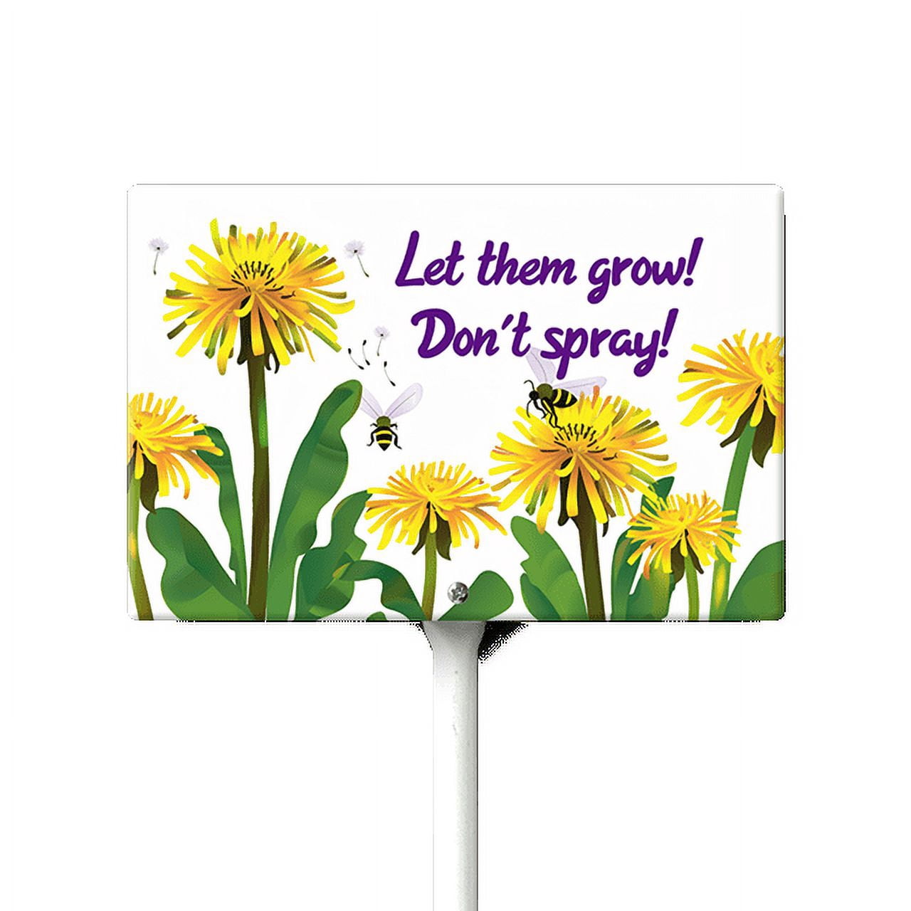 Eveokoki Let Them Grow! Don't Spray Sign with Metal Stake 8 x 12 Inches ...