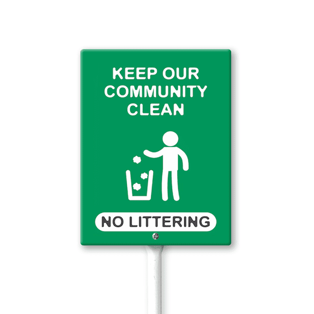 Eveokoki No Littering Keep Our Community Clean Sign with Stake - 4.6x6 ...