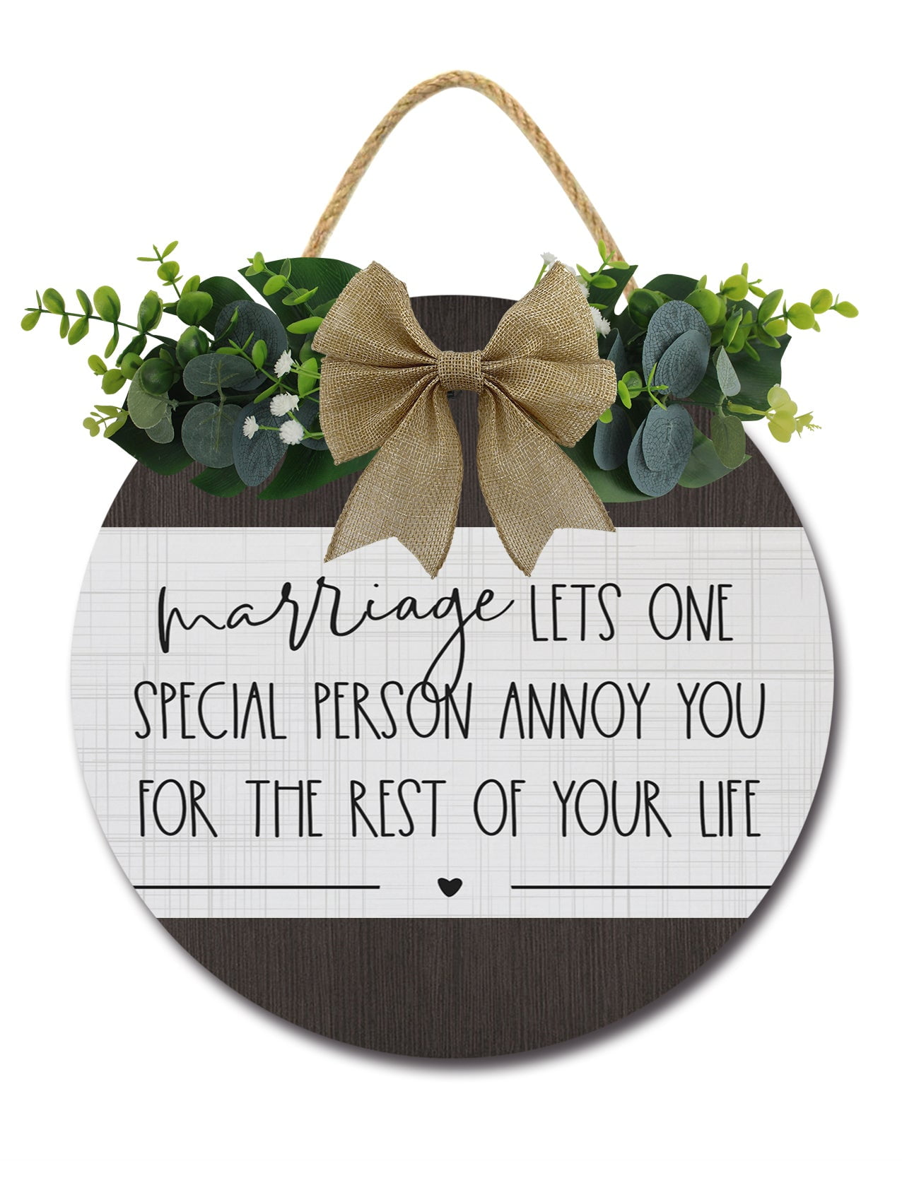 Eveokoki Marriage Lets One Sign Farmhouse Wood Sign Front Porch Decor ...