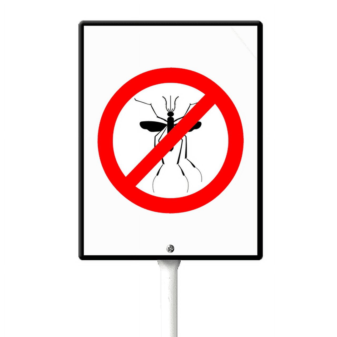 Eveokoki Mosquito Stop Yard Sign with Stake 8x12inch Rustproof Outdoor ...