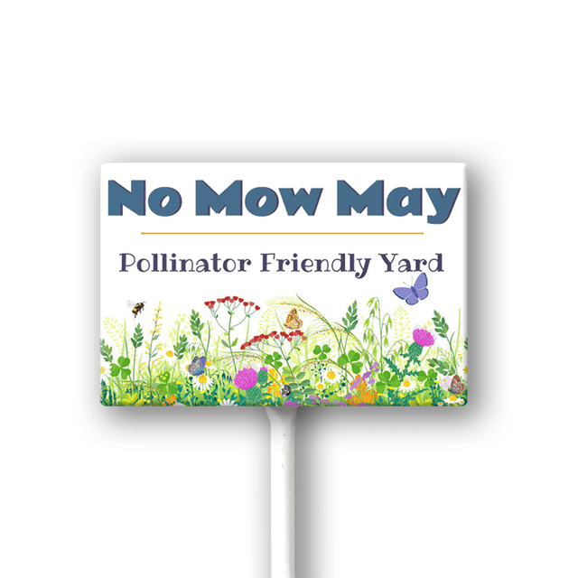 Eveokoki No Mow May Pollinator Friendly Yard Sign With Metal Stake For ...