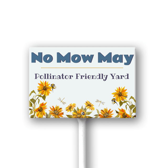 Eveokoki No Mow May Pollinator Friendly Yard Sign With Metal Stake For ...