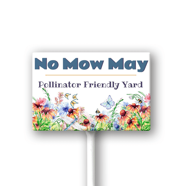 Eveokoki No Mow May Pollinator Friendly Yard Sign With Metal Stake For ...