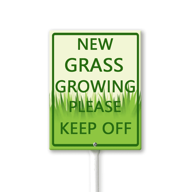 Eveokoki New Grass Growing Keep Off Yard Sign with Stakes 4.6x6Inches ...