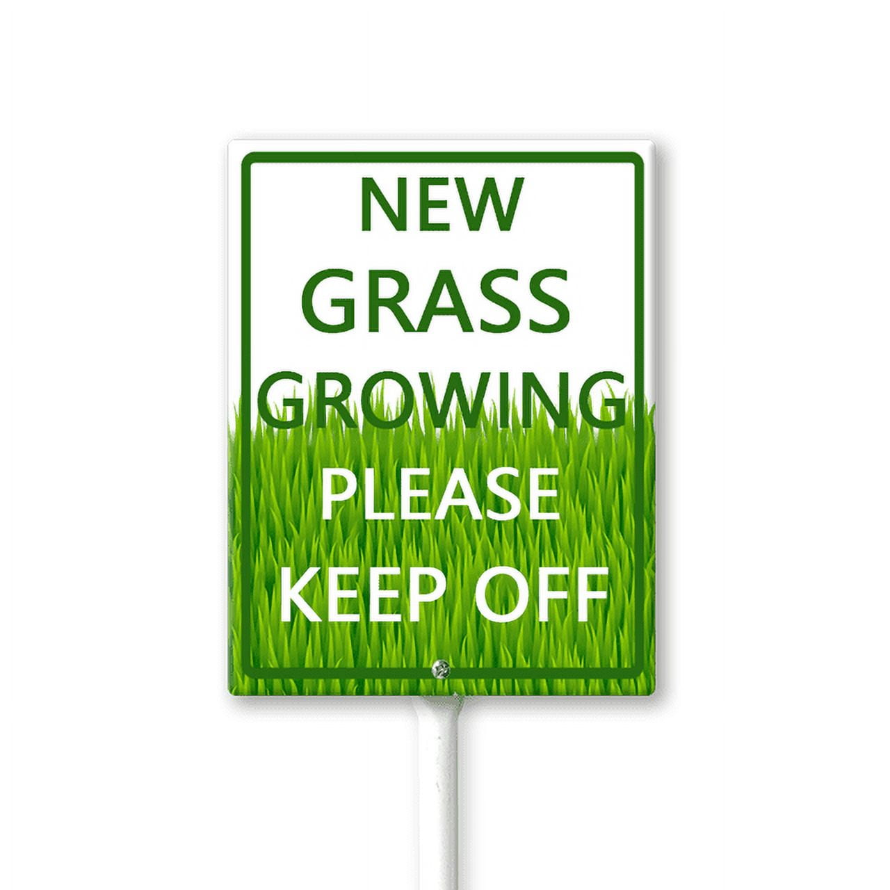 Eveokoki New Grass Growing Keep Off Yard Sign with Stakes 7x8.8Inches ...