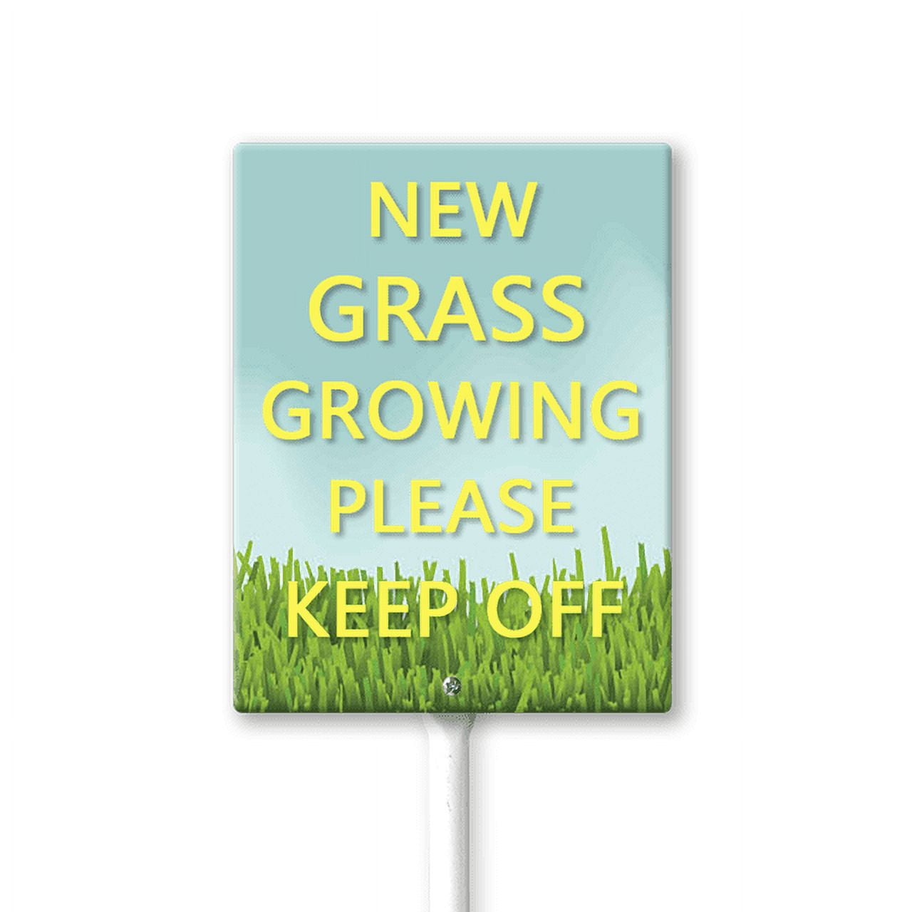 Eveokoki New Grass Growing Keep Off Yard Sign with Stakes 8x12Inches ...