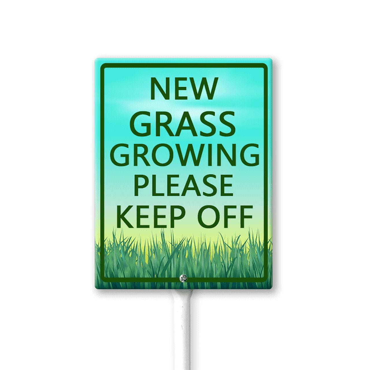 Eveokoki New Grass Growing Keep Off Yard Sign with Stakes 4.6x6Inches ...