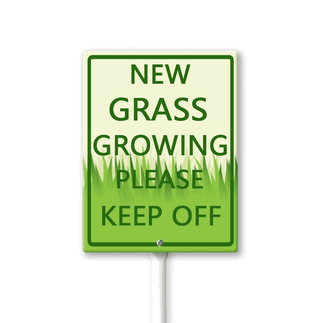 Eveokoki New Grass Growing Keep Off Yard Sign with Stakes 8x12Inches ...