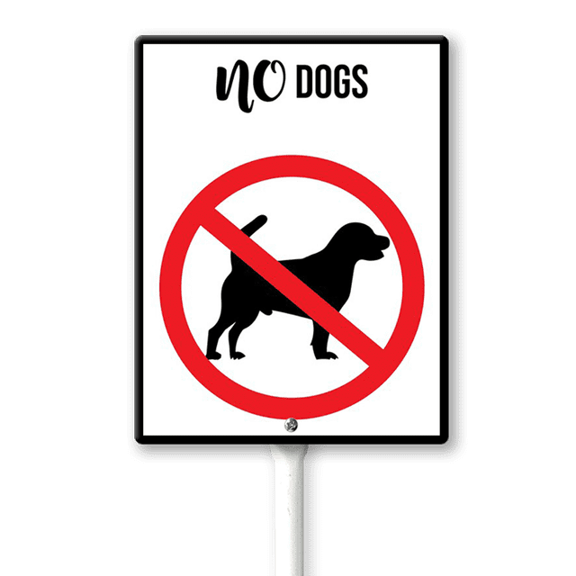 Eveokoki No Dogs 12" x 8" Yard Sign with Metal Stakes, UVresistance ...