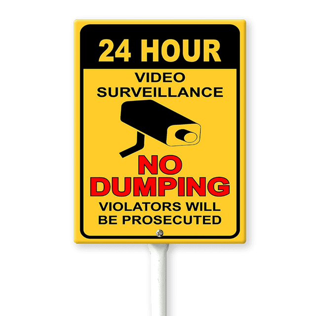 Eveokoki No Dumping 24 Hour Video Surveillance Sign 8 X 12 Inch Outdoor