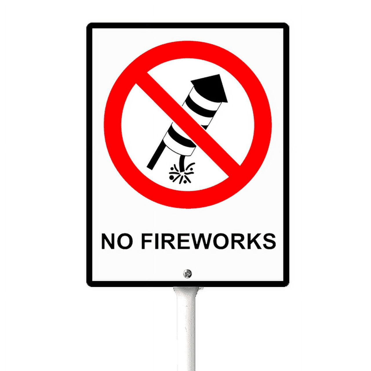 Eveokoki No Fireworks Yard Sign with Stake 8x12inch Rustproof Outdoor ...