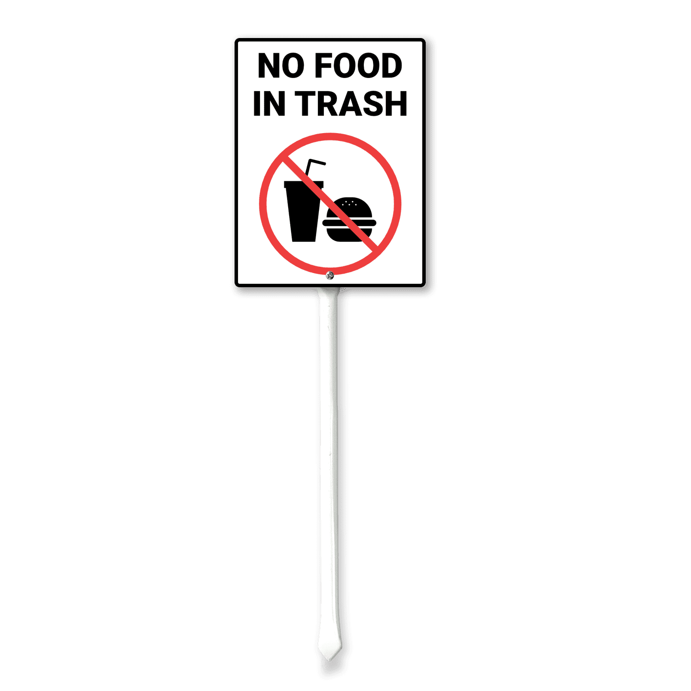 Eveokoki No Food In Trash Sign with Stake - 4.6x6 Inch Aluminum No ...