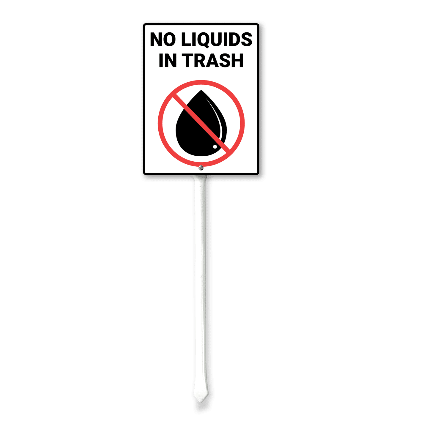 Eveokoki No Liquids In Trash Sign with Stake - 8x12 Inch Aluminum No ...