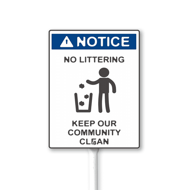 Eveokoki No Littering Keep Our Community Clean Sign with Stake - 7x8.8 ...
