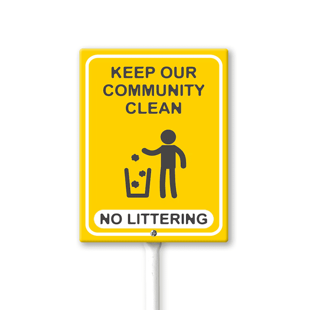 Eveokoki No Littering Keep Our Community Clean Sign with Stake - 8x12 ...