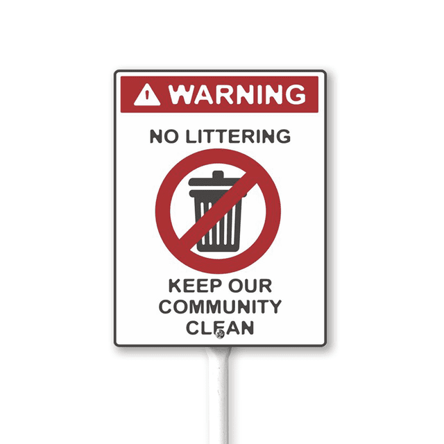 Eveokoki No Littering Keep Our Community Clean Sign with Stake - 8x12 ...
