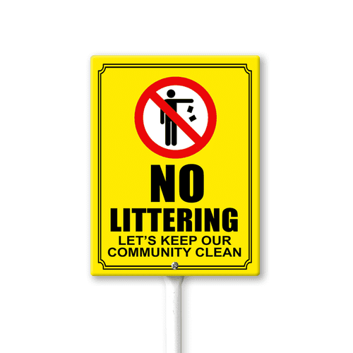 Eveokoki No Littering Sign 7 x 8.8 Inch Outdoor Aluminum Yard Signs ...
