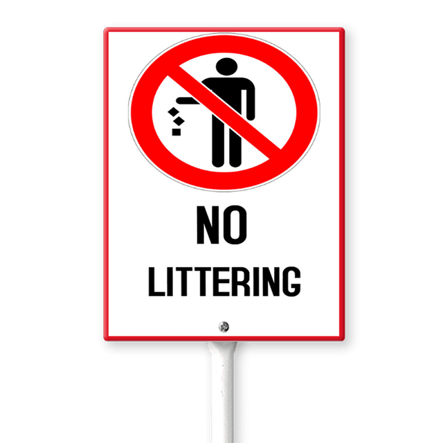 Eveokoki No Littering Sign 8 x 12 Inch Outdoor Aluminum Yard Signs with ...