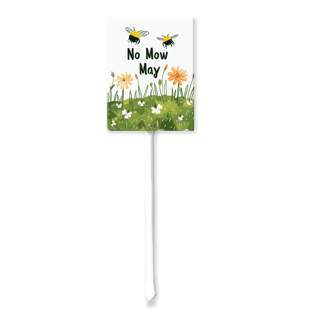 Eveokoki No Mow May Sign with Metal Stake 4.6 x 6 Inches No Mow May ...